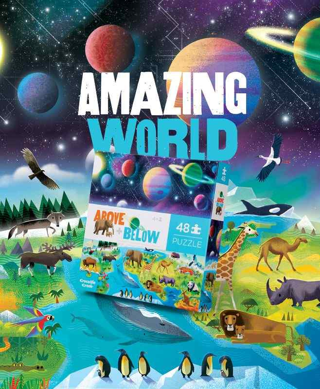 Crocodile Creek - Above & Below Puzzle 48 pc - Earth & Space – Torquay Toys